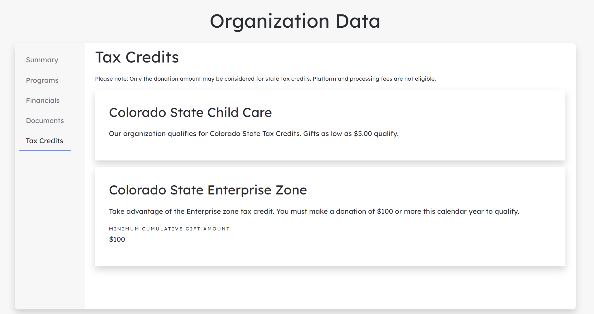 Add Colorado State Tax Credits for Child Care, HCTC & Enterprise Zone ...